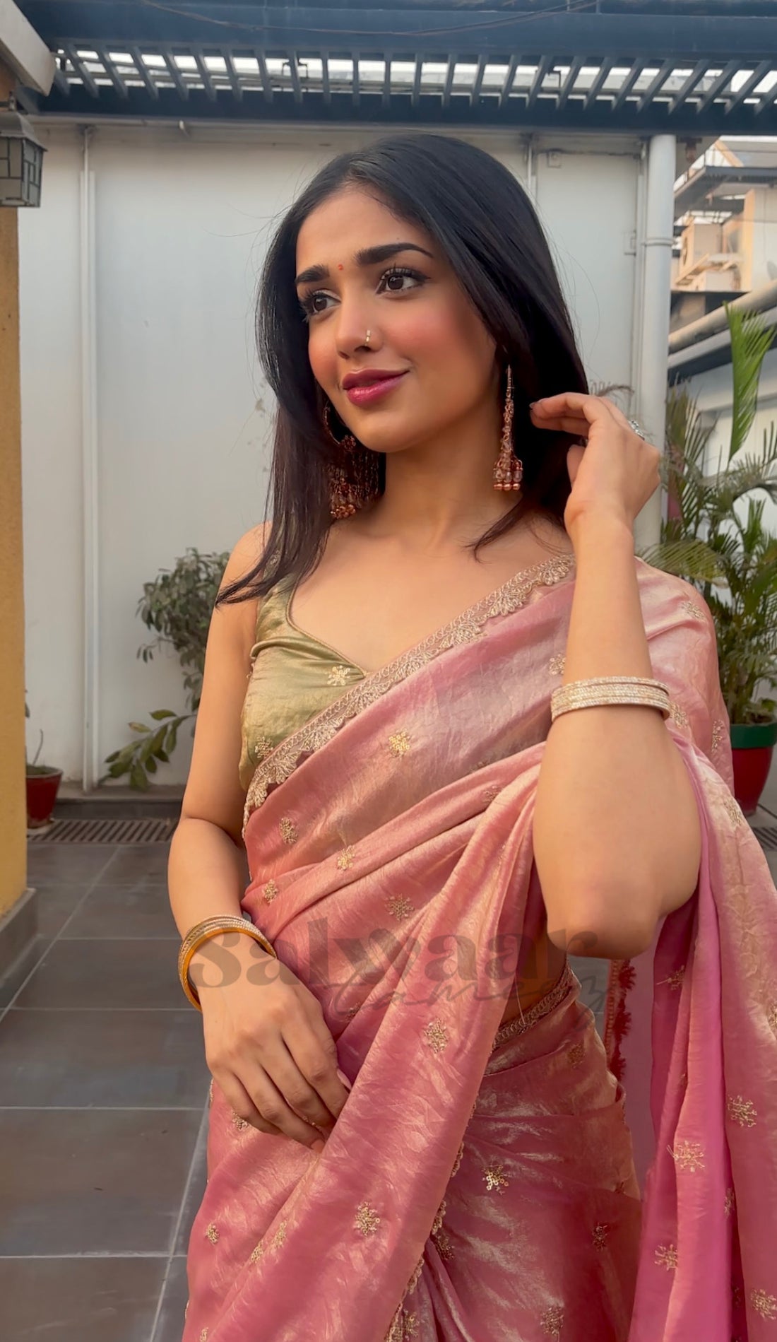 Gulabi Saree by Salwaar Tameez | Pink Saree – Indian Wear