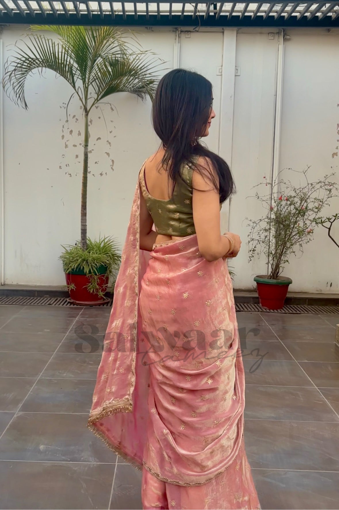 Gulabi Saree by Salwaar Tameez | Pink Saree – Indian Wear